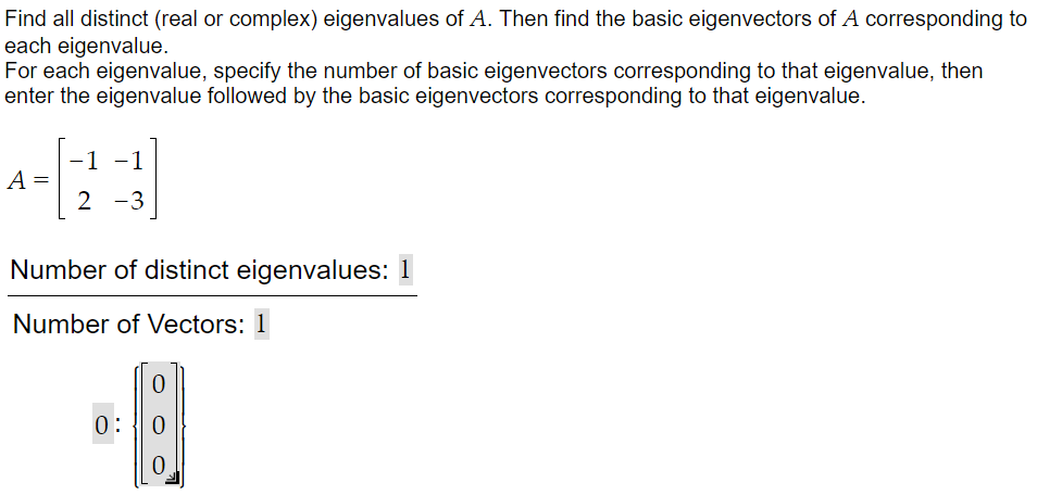 Solved Find all distinct (real or complex) eigenvalues of A. | Chegg.com