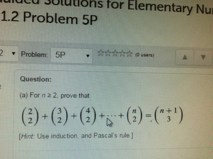 Solved Question: (a) for n>=2, prove that (2 2) + (3 2) + (4 | Chegg.com