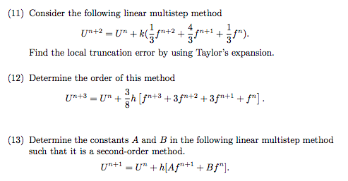 Solved (11) Consider the following linear multistep method | Chegg.com