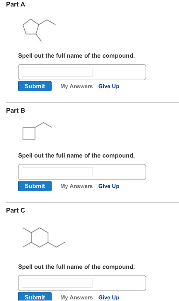 Solved Part A Spell out the full name of the compound. | Chegg.com