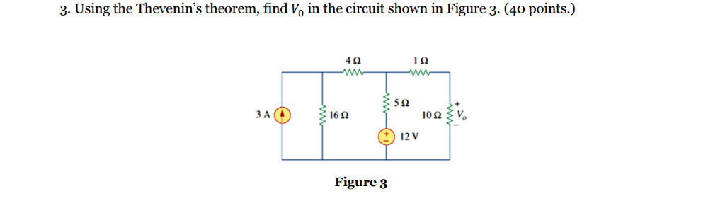 Solved Using the Thevenin's theorem, find V_0 in the circuit | Chegg.com