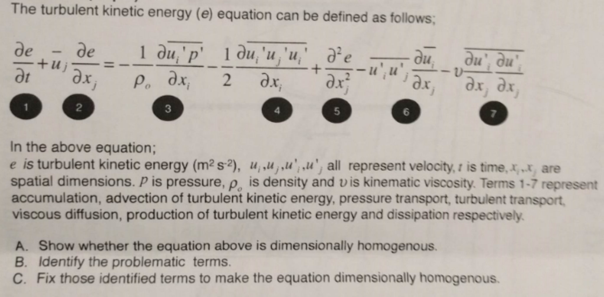 Solved A. Show whether the equation above is dimensionally | Chegg.com