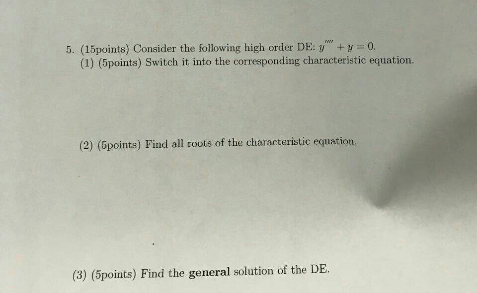 Solved "" 5, (15points) Consider the following high order | Chegg.com