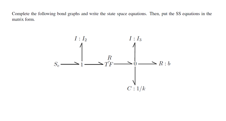 Solved Complete the following bond graphs and write the | Chegg.com