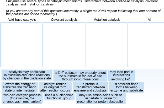 Solved Enzymes use several types of catalytic mechanisms. | Chegg.com