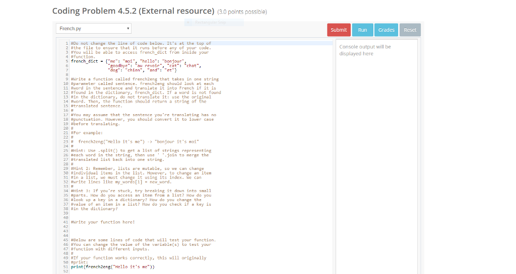 Solved Coding Problem 452 External Resource 30 