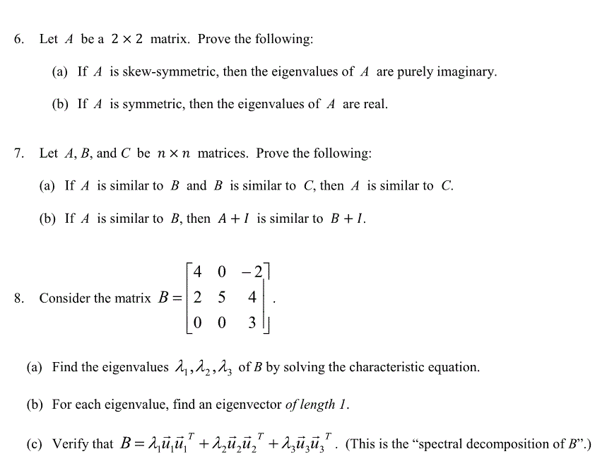 6. Let A be a 2 x 2 matrix. Prove the following: (a) | Chegg.com