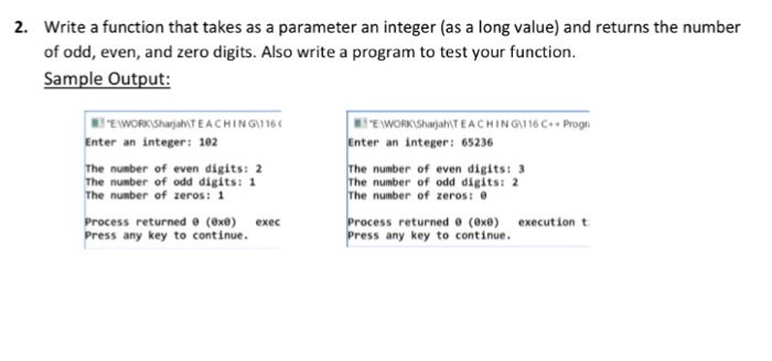 Solved Write A Function That Takes As A Parameter An Integer 7482