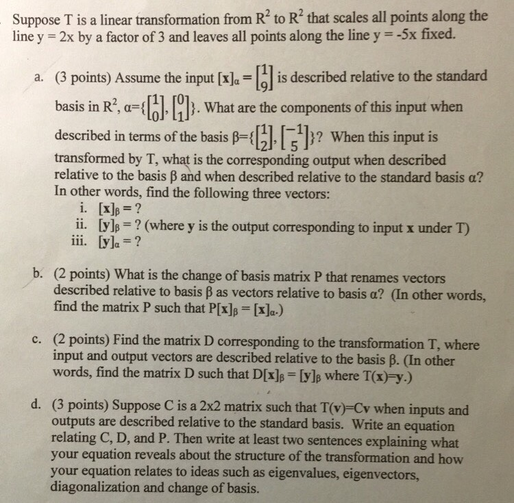 Solved Suppose T is a linear transformation from R^2 to R^2 | Chegg.com