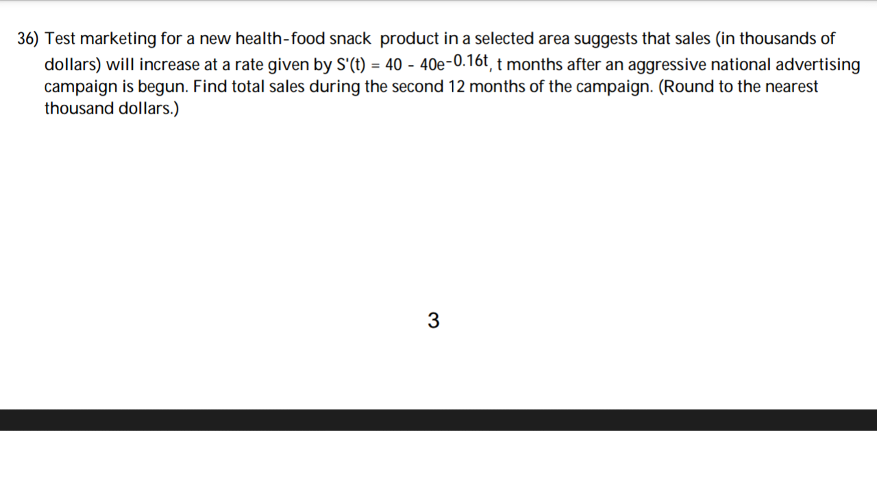 Solved Test marketing for a new health-food snack product in | Chegg.com