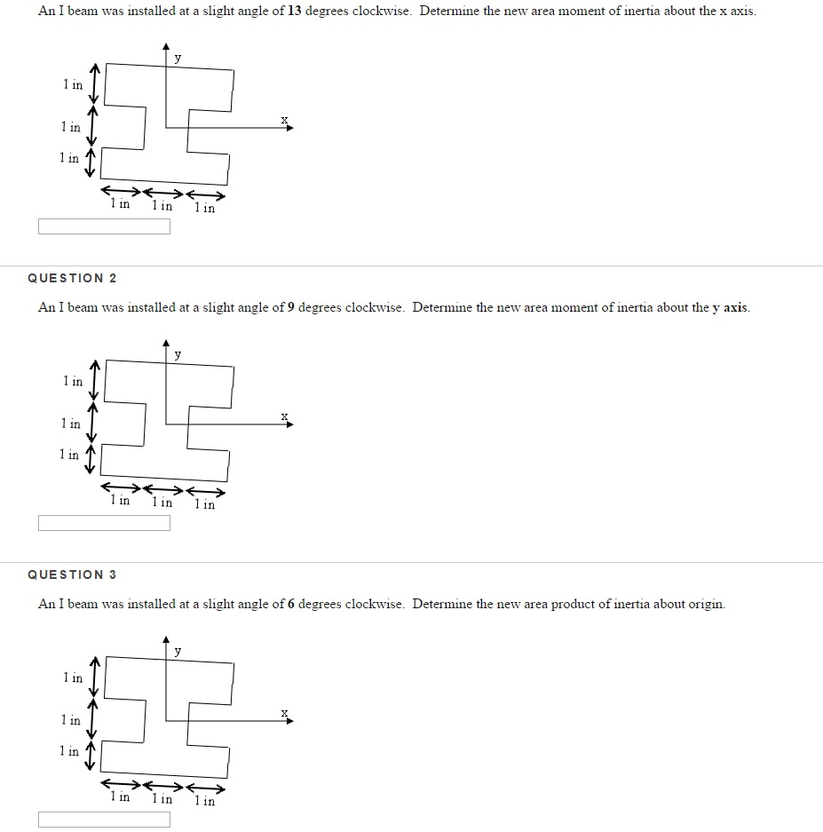 Solved An I beam was installed at a slight angle of 13 | Chegg.com