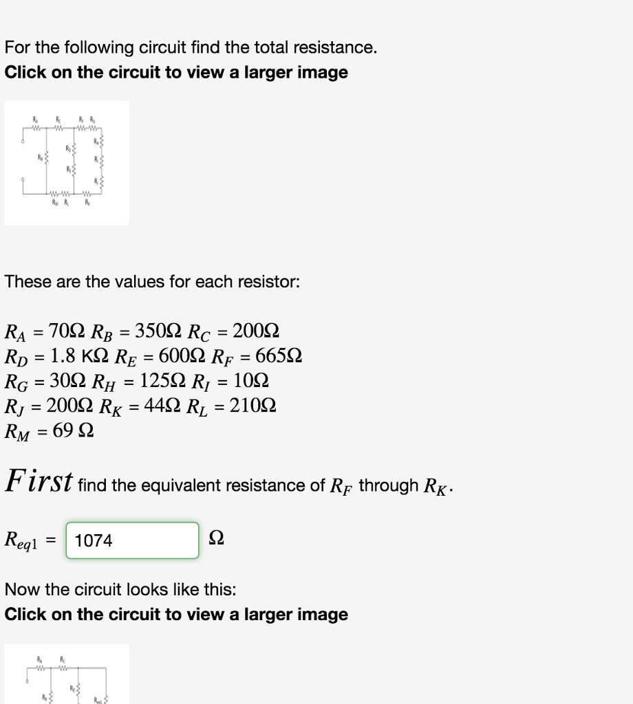 Solved For the following circuit find the total resistance. | Chegg.com