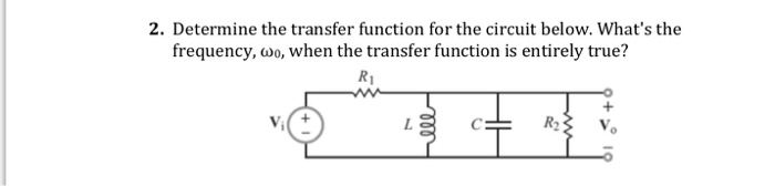 Solved Determine the transfer function for the circuit | Chegg.com