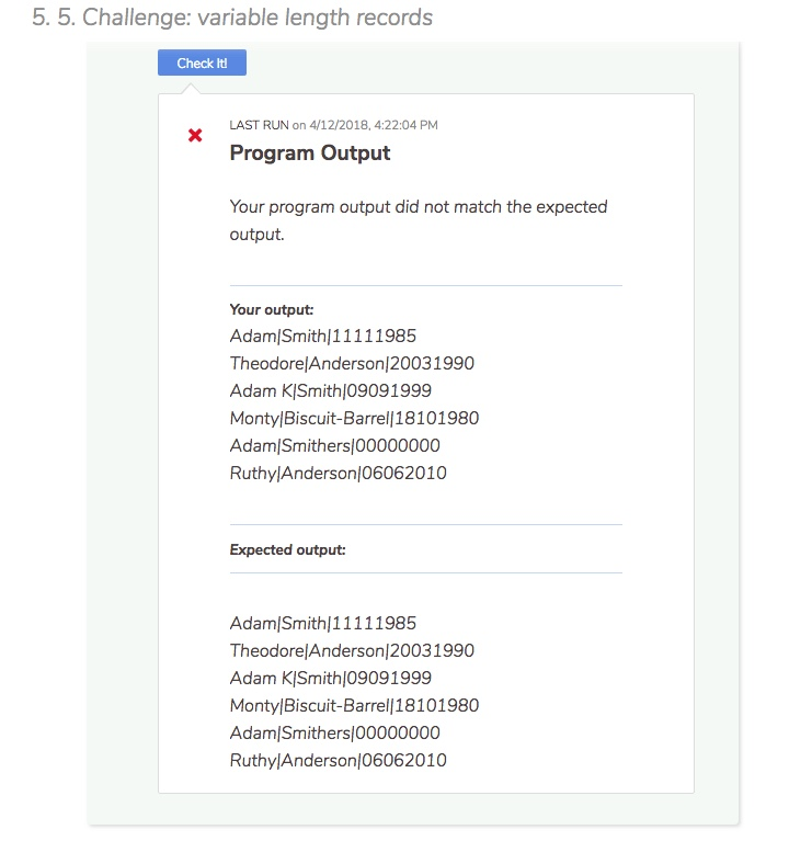Solved 55 Challenge Variable Length Records Check It Last 0692