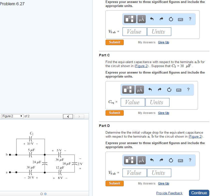 Solved Part A Find the equivalent capacitance with | Chegg.com