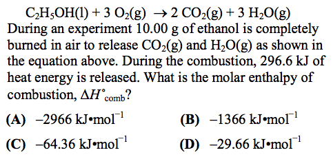 Solved C2H5OH(1) + 3 O2(g) rightarrow 2 CO2(g) + 3 H2O(g) | Chegg.com