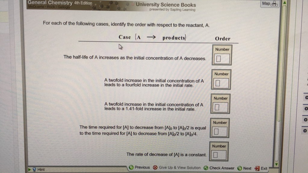 Solved For each of the following cases, identify the order | Chegg.com