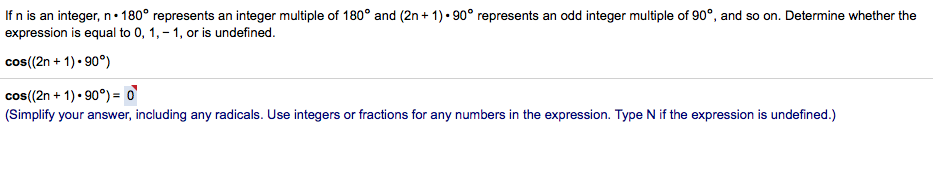 Solved If n is an integer, n. 180° represents an integer | Chegg.com