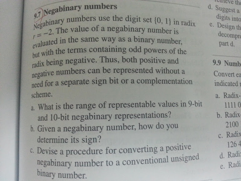Solved Negabinary numbers use the digit set (0,1) in radix r | Chegg.com