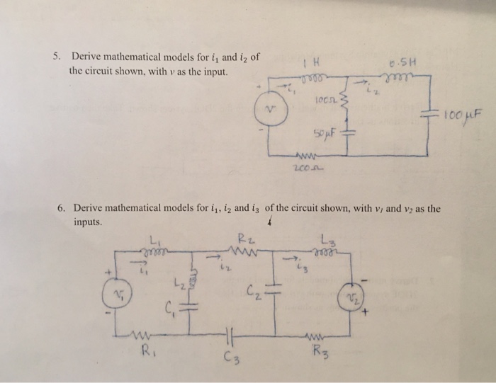 Solved Derive mathematical models for i_1 and i_2 of the | Chegg.com