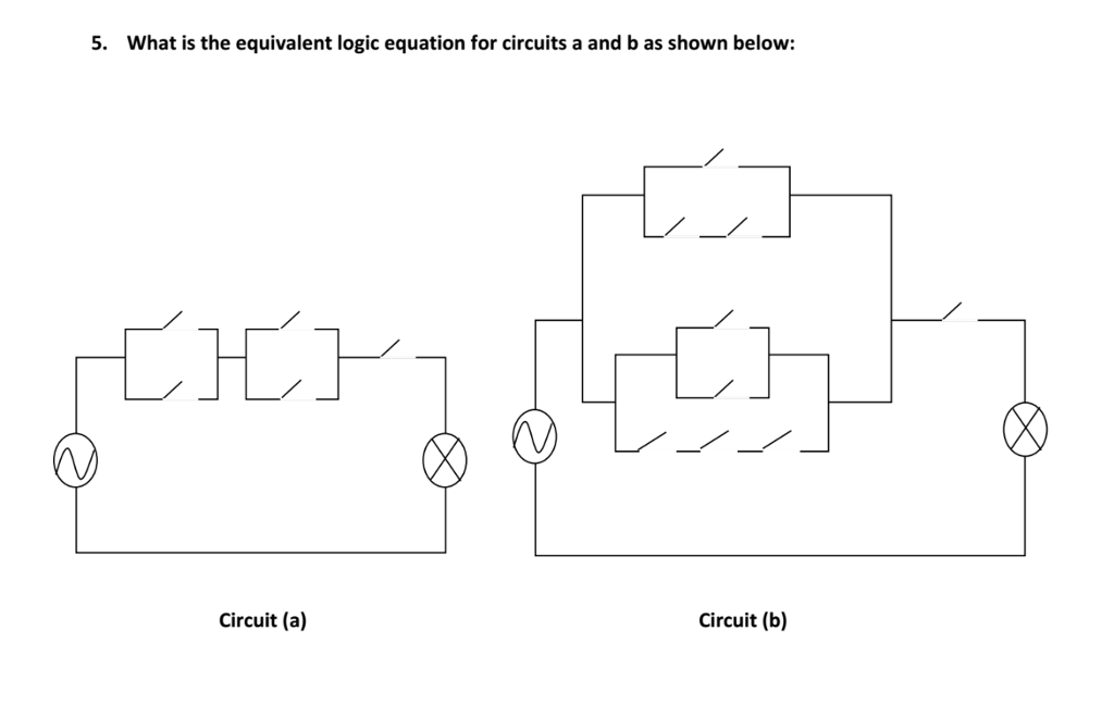 Solved What is the equivalent logic equation for circuits a | Chegg.com