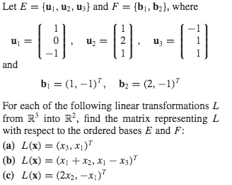Solved For each of the following linear transformations L | Chegg.com