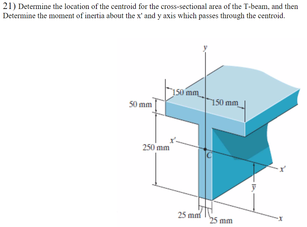 Solved 21) Determine the location of the centroid for the | Chegg.com
