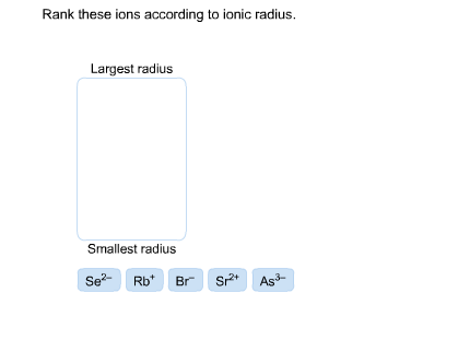 Solved Rank these ions according to ionic radius. Largest | Chegg.com