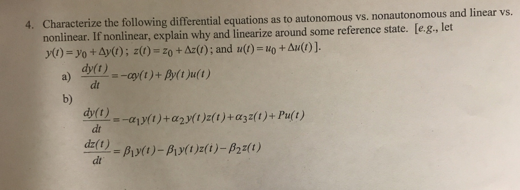 Solved 4. Characterize th e following differential equations | Chegg.com