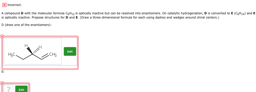 Solved A compound D with the molecular formula C_6H_12 is | Chegg.com