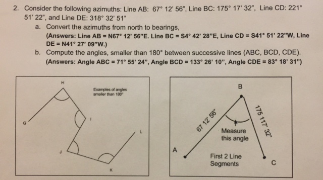 Solved Consider the following azimuths: Line AB: 67 degree | Chegg.com