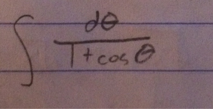 Solved Integral d theta/1 + cos theta | Chegg.com