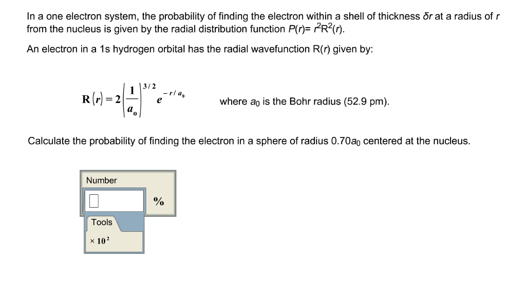 Solved In a one electron system, the probability of finding | Chegg.com