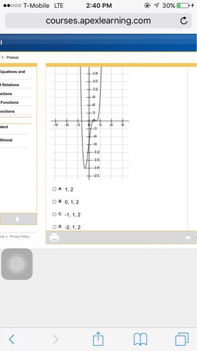 Solved ooo T-Mobile LTE 2:40 PM courses.apexlearning.com 1: | Chegg.com