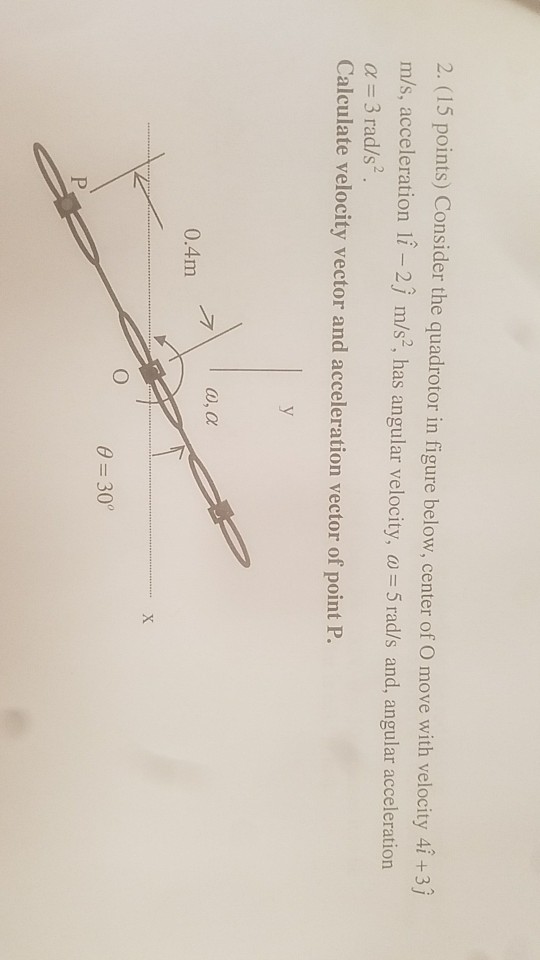 Solved 2. (15 points) Consider the quadrotor in figure | Chegg.com