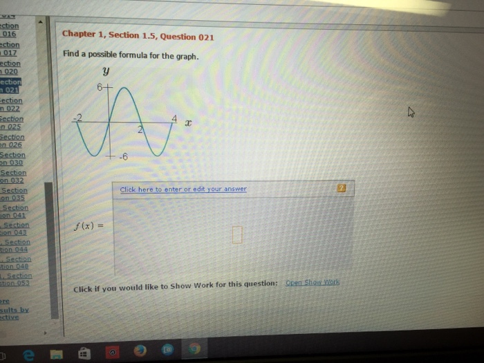 Solved Find a possible formula for the graph. | Chegg.com