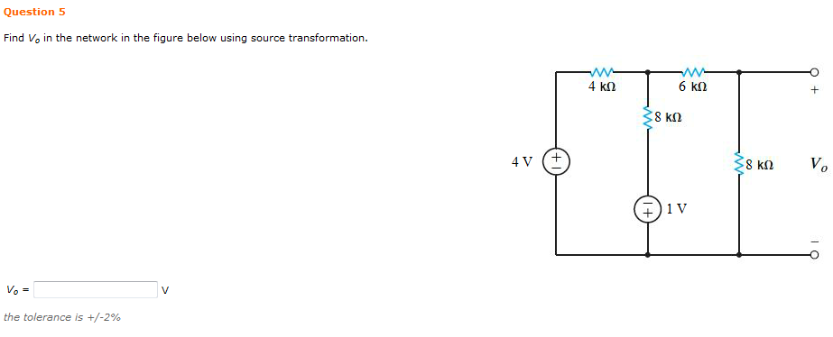 Solved Find V0 in the network in the figure below using | Chegg.com