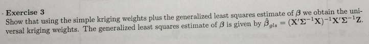 Exercise 3 show that using the simple kriging weights | Chegg.com