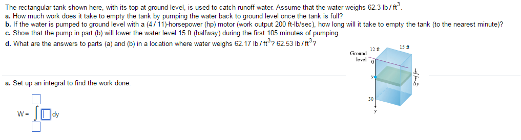 Solved The rectangular tank shown here, with its top at | Chegg.com