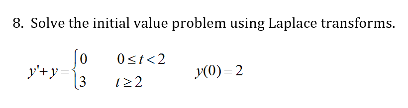 Solved Solve the initial value problem using Laplace | Chegg.com