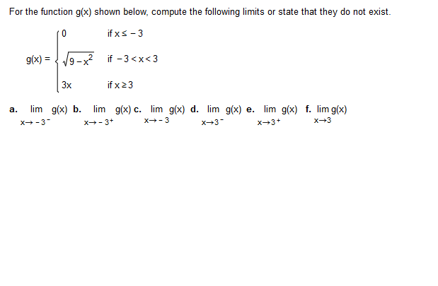 Solved For the function g(x) shown below, compute the | Chegg.com