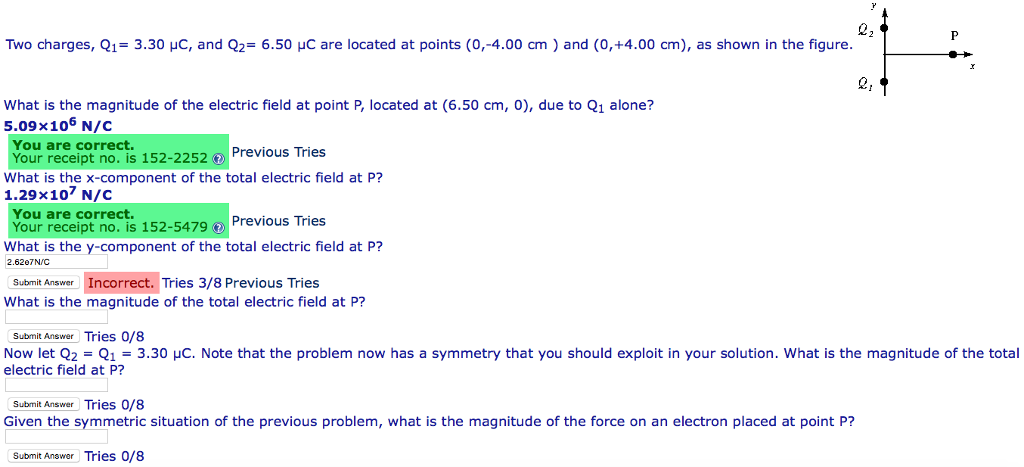 Solved Two charges, Q_1 = 3.30 mu C, and Q_2 = 6.50 mu C are | Chegg.com
