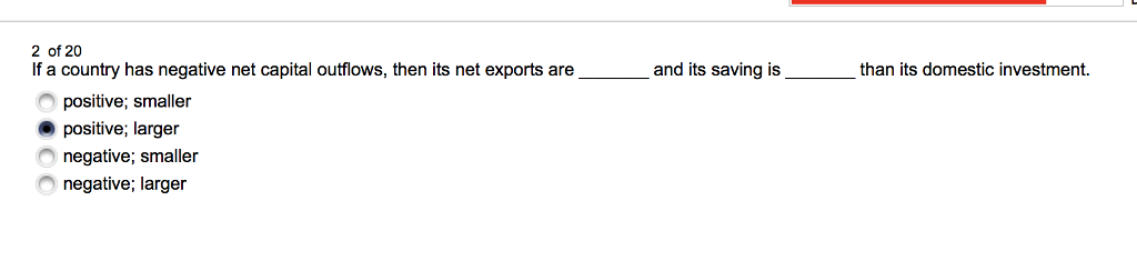 Solved If A Country Has Negative Net Capital Outflows Then Chegg