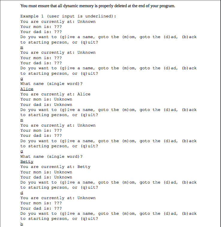 Solved Problem A: Family tree (20 points) For this part, you | Chegg.com