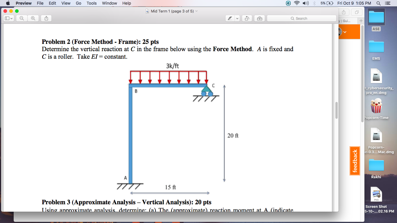 Solved Determine the vertical reaction at C in the frame | Chegg.com