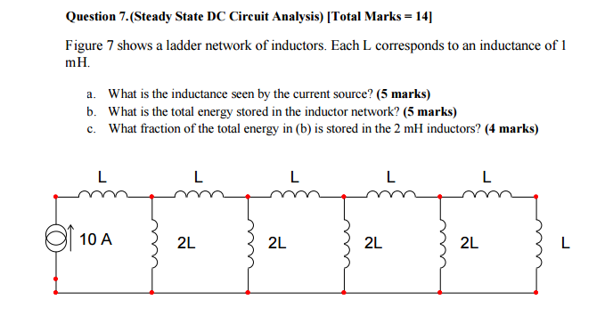 Solved Figure 7 shows a ladder network of inductors. Each L | Chegg.com