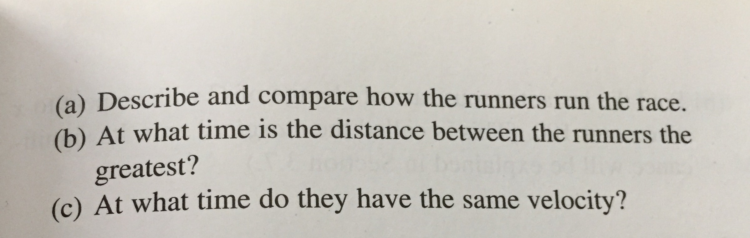 (a) Describe and compare how the runners run the | Chegg.com