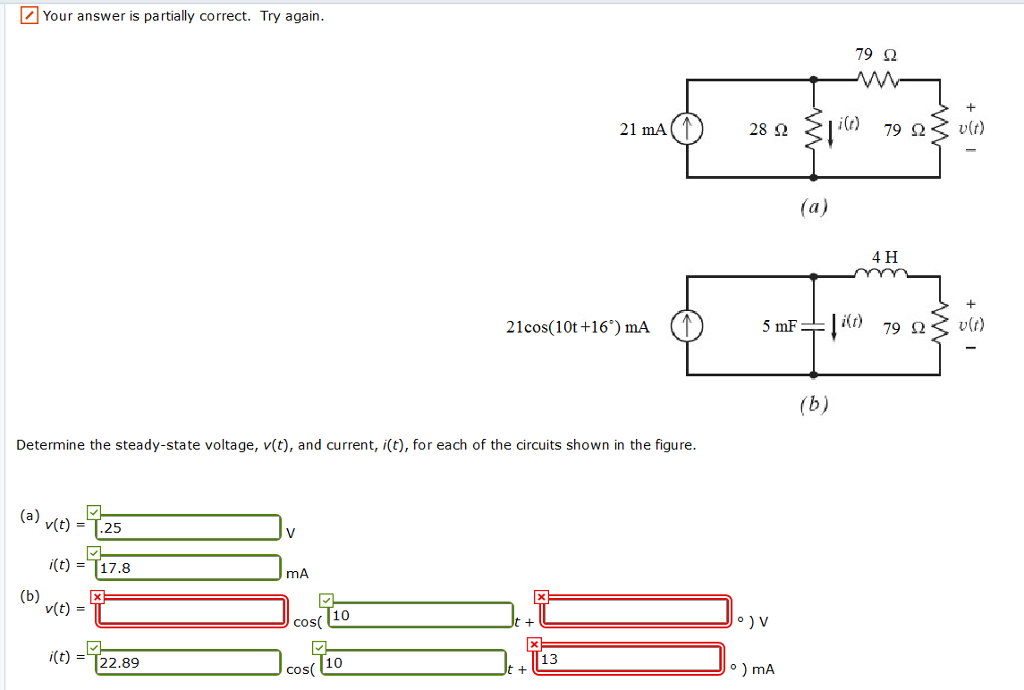 Solved Determine The Steady State Voltage V T And