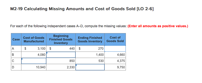 [Question & Answer] For each of the following independent cases A-D ...
