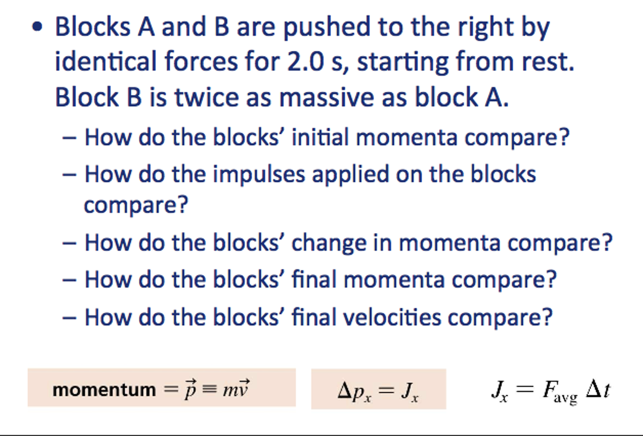 Solved * Blocks A and B are pushed to the right by identical | Chegg.com